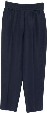 Brunello Cucinelli Femme, Pantalons, Bleu, Taille: 40 FR Pantalon en m&eacute;lange de lin