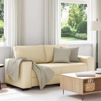 vidaXL 2-Sitzer-Sofa Creme 140 cm Stoff Vidaxl