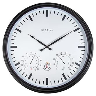 NeXtime 4306ZW Wanduhr, Kunststoff, Schwarz, 50.8cm