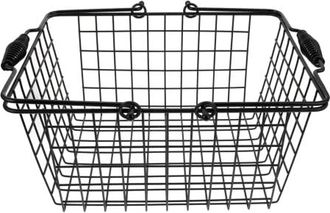 Garneck Panier Portable En Fer Noir 33x24x14 Cm, Panier De Vidange Et Organisateur Cuisine Multifonction Pour Fruits Et L&eacute;gumes, Lavage Et Rangement, Poign&eacute;e 