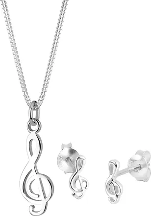 Elli Schmuckset Damen Notenschlüssel Musik in 925 Sterling Silber