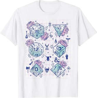 Dungeons & Dragons Floral W&uuml;rfel Grid T-Shirt