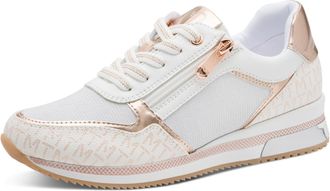 Marco Tozzi Marco Tozzi Damen Sneaker weiches Feel Me Wechselfu&szlig;bett Leder weiches Innenfutter Vegan Modern, wei&szlig; (White/Rose), 42 EU