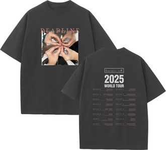 Generic Deadline T-Shirt 2025 World Tour Grafik-Support High Street Sport Baumwolle Love Shirt(B-Gray,S)
