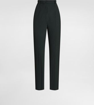 Dolce & Gabbana Hose Aus Wolle In Nadelstreifen-optik - Frau Hosen Und Shorts Mehrfarbig 42