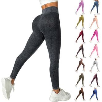 Generic Legging anti-cellulite 3D pour femme - Long opaque - Compression - Pantalon de yoga - Taille haute - Push Up - Pantalon de sport gainant - Pantalon de