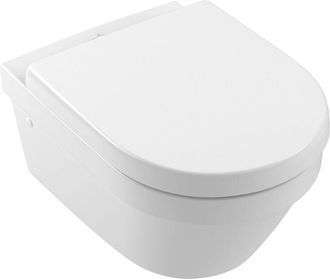 Villeroy & Boch Architectura Flanschloses Becken mit Hohlboden + Sitz aus Duroplast, unsichtbare Befestigungen (4694R001-Classic)