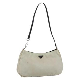 Prada Sac bandouli&egrave;re Pre-owned en nylon - Femme - Pre-owned - Beige - Taille: ONE Size