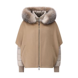 Moorer Steppjacke Pegaso mit Cape und Pelz-Besatz