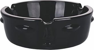 Villa D'Este Home Tivoli Vis Aschenbecher aus Glas, Schwarz, Medium