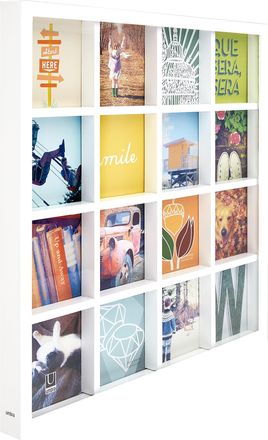 Umbra Gridart Collage-Bilderrahmen f&uuml;r 16 quadratische Bilder im Galerie-Stil, Wei&szlig;, Gr&ouml;&szlig;e 17 L x 17 H Zoll