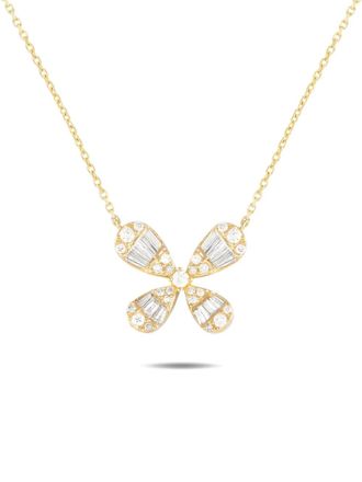 Luxury Bazaar collier en or jaune 14ct à diamants Four Petal Flower