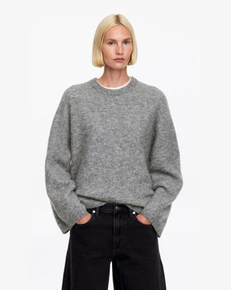 Arket Pullover Aus Alpakawolle Und Wolle -Grau