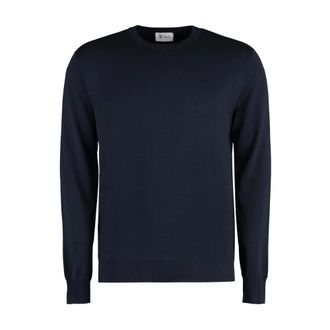 THE (ALPHABET) Pullover aus Feinstrick mit Rundhalsausschnitt - - Knitwear - Herren - Blau - XL
