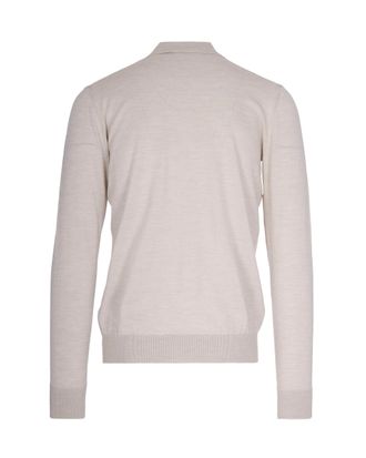 Paolo Pecora Mens Polo Shirt Virgin Wool Cream T-shirts And Polos