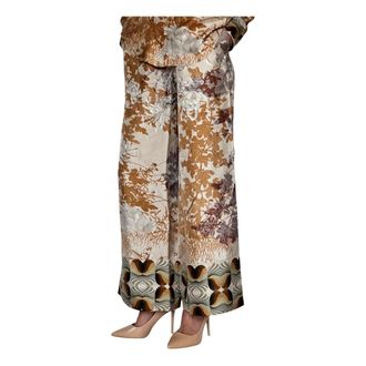 Pierre-Louis Mascia Femme, Pantalons, Multicolore, Taille: 42 FR Pantalon large en soie