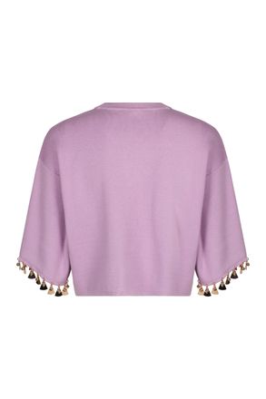 Paco Rabanne Womens Cotton Blend Crew-Neck Sweater Pink