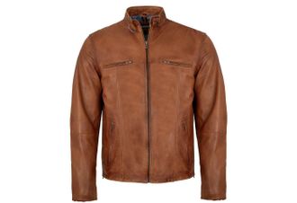 Maddox Lederjacke Harun MADDOX - Herren Lederjacke Lammnappa cognac
