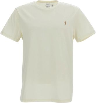 Polo Ralph Lauren Homme, Tops, Beige, Taille: XL T-shirt &agrave; manches courtes et col rond