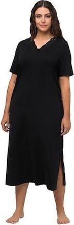 Ulla Popken Nachthemd_804072 Chemise de Nuit, Schwarz, 50+ Femme