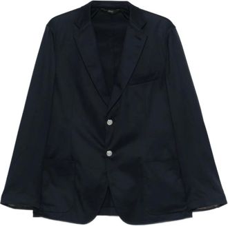 Brioni Homme, Vestes, Bleu, Taille: XL Blazer &agrave; Poches Boutonn&eacute;es