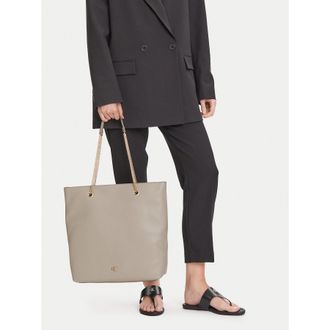 Calvin Klein Handtasche Calvin Klein Minimal Monogram Chain Tote LV04F3204G Beige
