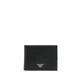 Emporio Armani ASV Geldb&ouml;rse mit M&uuml;nzfach und Adlerplakette - - Accessories - Herren - Schwarzk - ONE SIZE