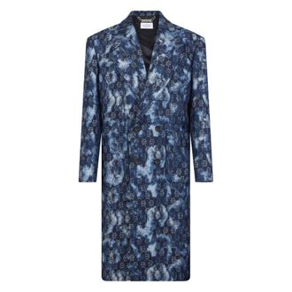 Philipp Plein Jacquard Denim Coat Monogram - - Coats - Herren - Blau - S