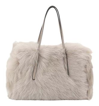 Abro Cuir sac &agrave; main sac &agrave; &eacute;paule bandouli&egrave;re Leather Shearling LH Noelle Handbag Siena beige
