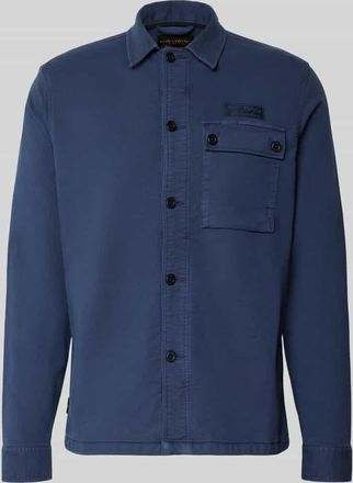 PME Legend Regular Fit Hemdjacke mit Kentkragen und Label-Stitching