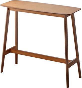 Generic Bartisch Küche Schlichter Massivholz-Stehtisch Platzsparend Stabile Beine Abgerundete Ecken Langer Balkontisch für Küche, Wohnzimmer, Esszimmer(Yellow