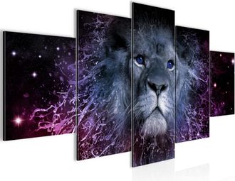 Runa Art Bilder Sternzeichen Löwe 200 x 100 cm 5 Teilig XXL Wanddekoration Design Lila 040751c