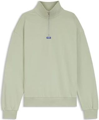HUGO BOSS Hommes Neeler Sweat en Molleton de Coton &agrave; Encolure zipp&eacute;e et Patch Logo