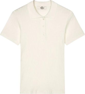 Mads Norgaard Femme, Tops, Beige, Taille: 38 FR Layla Polo Tee Pointella