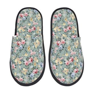Generic Roses Homme Femme Pantoufles Doux Chaussons Confortable Slippers Pour Ext&eacute;rieur Int&eacute;rieur Hiver M