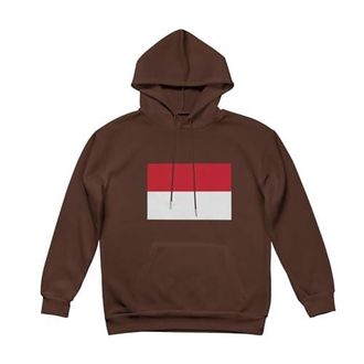 Generic Sweatshirts &Agrave; Capuche Mode Femmes Doublure Polaire Manches Longues Vintage Lacets Sweatshirts Indon&eacute;sie Drapeau Imprim&eacute; Chemises Cordon Hoodie Hauts p