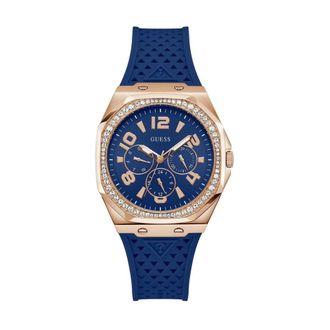 Guess Femme, Accessoires, Bleu, Taille: ONE Size Montre Multifonction en Silicone