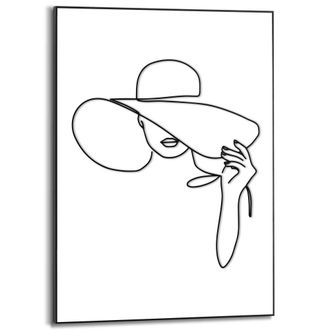 Reinders Gerahmtes Bild, Shadow Hat, Wohnzimmer, Poster, Wanddeko, Room Decor, MDF, Schwarz-Wei&szlig;, 70 x 50cm