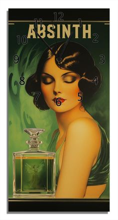 Wallario Design-Wanduhr, Acrylglasuhr Größe 30 x 60 cm, Schwarze Zeiger, Motiv Grüne Versuchung