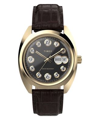 Timex 1976 Rotary Phone Dial Reissue Braun Herren Armbanduhr TW2Y82100