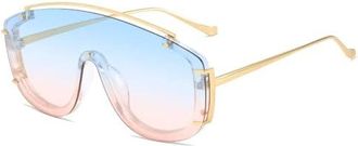 Generic Lunettes de soleil surdimensionnées pour femme avec monture siamoise vintage, c8, Taille unique