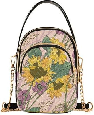 Mnsruu Sac à bandoulière pour femme, tournesol, lavande, fleurs sauvages, sac à main, petit sac à bandoulière avec sangle réglable