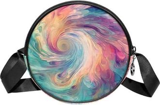 Generic Sac &agrave; bandouli&egrave;re Circle pour femme, petit sac &agrave; bandouli&egrave;re avec fermeture &eacute;clair et bretelles r&eacute;glables style d&eacute;contract&eacute; pour femmes et filles