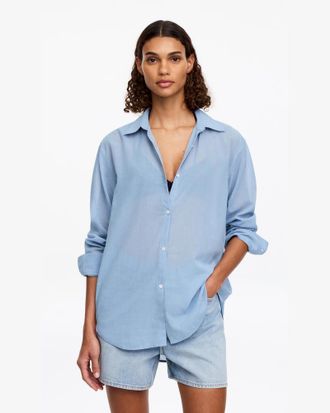 Arket Lockeres Cr&ecirc;pe-Hemd -Blau