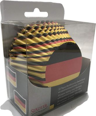 Städter 50 Party-Muffinförmchen * DEUTSCHLAND * für Länderparty oder Geburtstag von Städter // Muffin Muffins Party Kindergeburtstag Mottoparty Fussball Papie