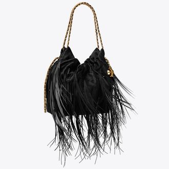 Tory Burch Damen Fleming Mini Bag mit Federn und Tunnelzug