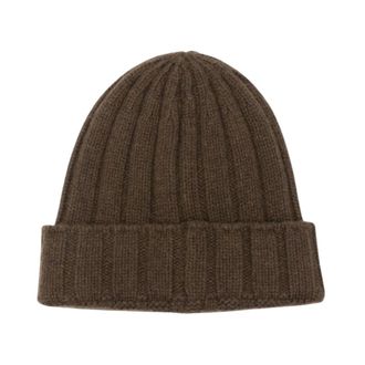 Daniele Fiesoli Rippstrick-Kaschmir-M&uuml;tze - - Accessories - Herren - Braun - ONE SIZE