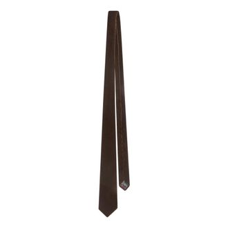 Emporio Armani Glatter Samt-Schlips - - Accessories - Herren - Braun - ONE SIZE