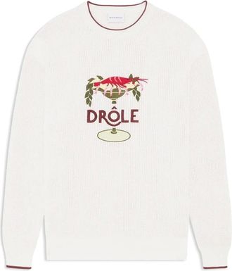 Dr&ocirc;le de Monsieur Femme, Pulls, Blanc, Taille: 38 FR Tricot ras du cou