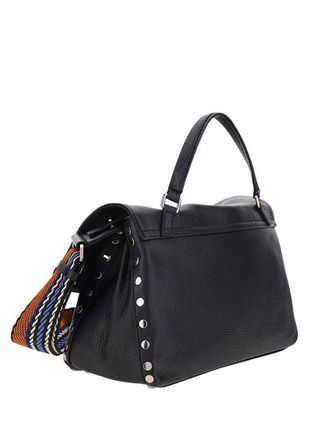 Zanellato Womens Handbag Postina Daily Black Calf Leather Handbags Hand Bags